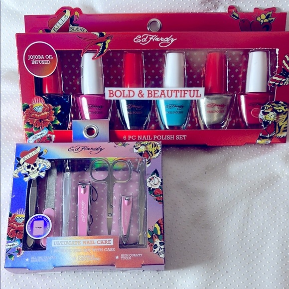 Ed Hardy | Makeup | Nib Ed Hardy 7 Pc Mani Pedi Set Ultimate Nail Care ...